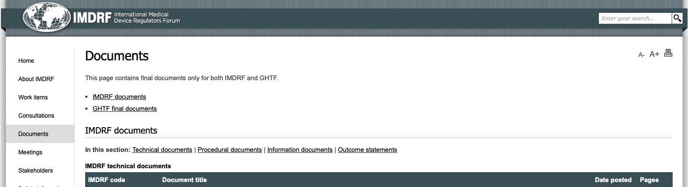 Revised list of IMDRF codes also includes Annex G (component codes)